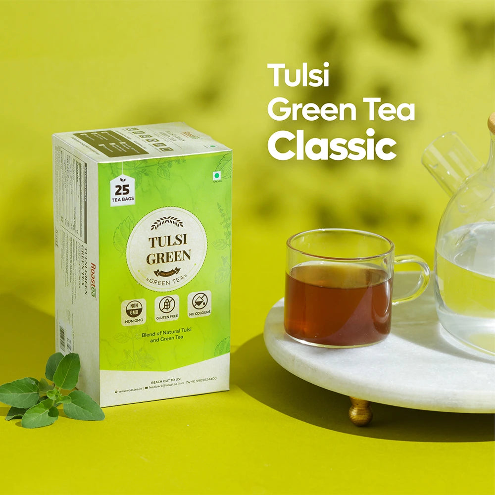 Buy Tulsi Classic Green Tea - 25 Tea Bags - Roastea